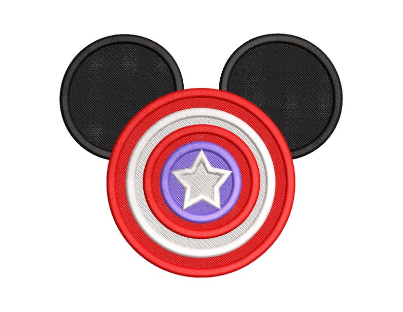 Mickey Mouse Captain America 02 Fill Machine Embroidery Design | Etsy