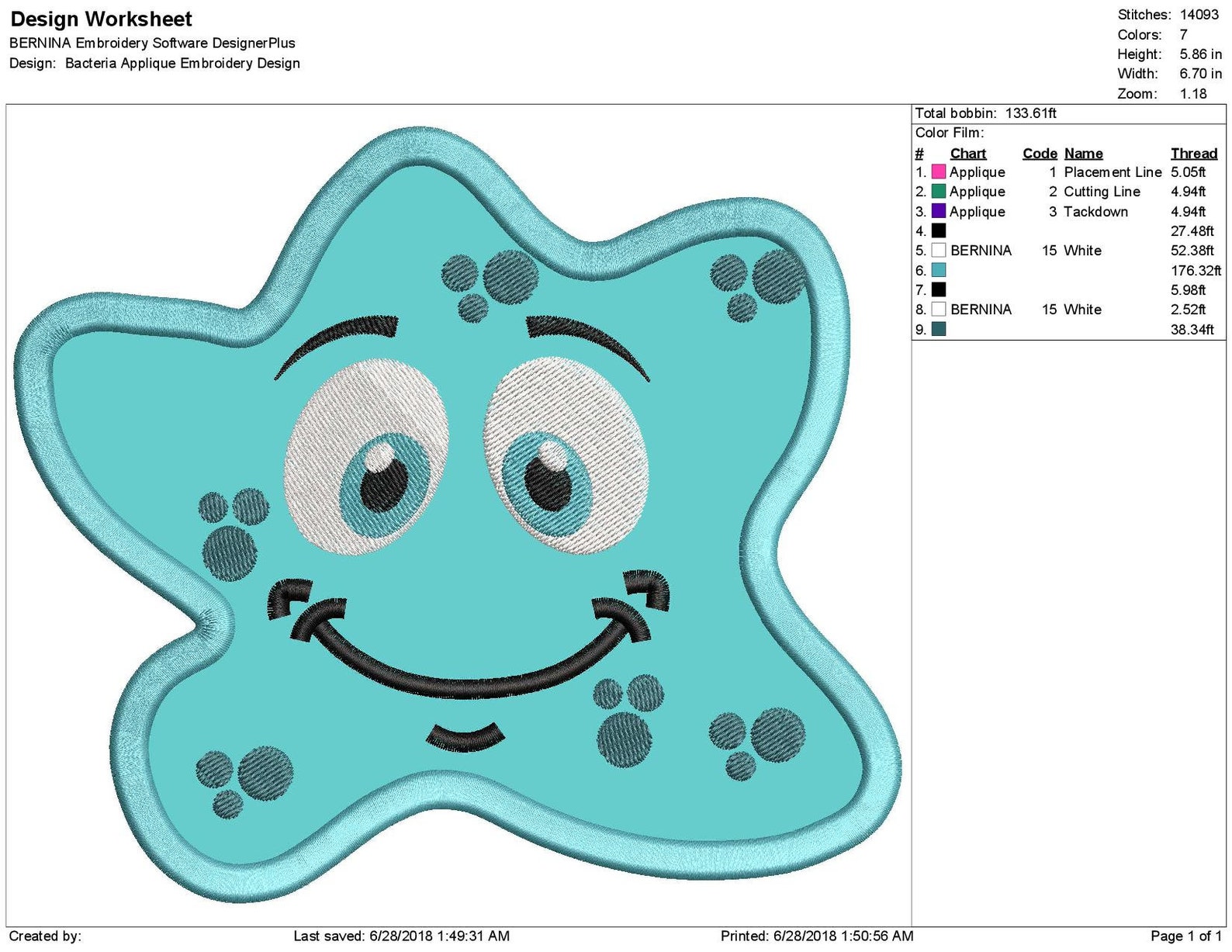 Bacteria Applique Embroidery Design Instant Download - Etsy