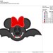 Minnie Mouse Vampire Bat With Bow Applique Embroidery Design - Etsy