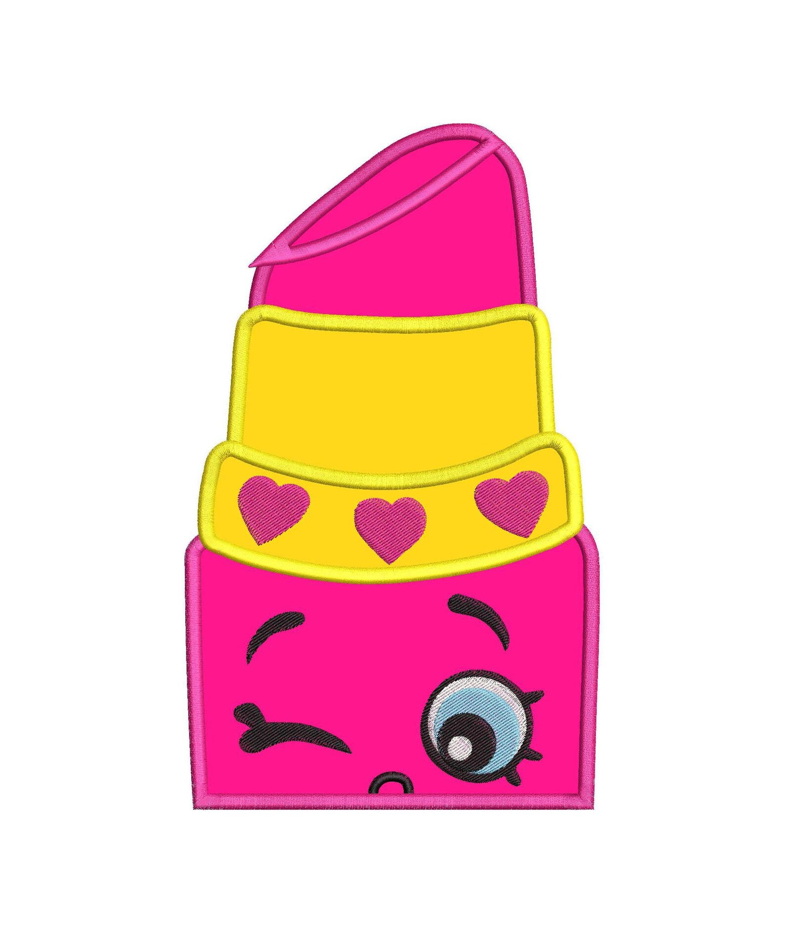 Lipstick Shopkins Head Applique Embroidery Design - Instant Download - Etsy