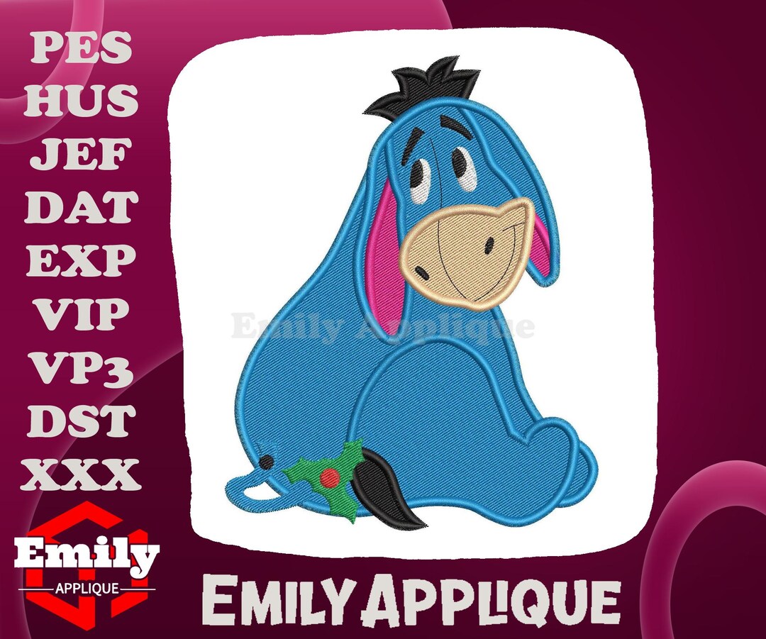 Eeyore_fill_machine_01_embroidery_design 12 Formats - Instant Download ...