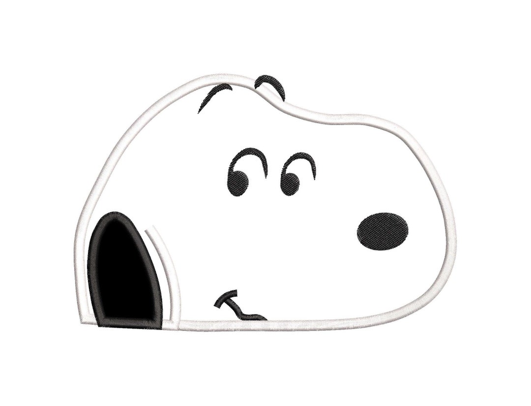 Snoopy Peanuts Head Applique Embroidery Design - Instant Download - Etsy