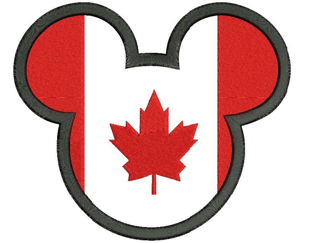 Mickey Mouse Canada Applique Embroidery Design Etsy