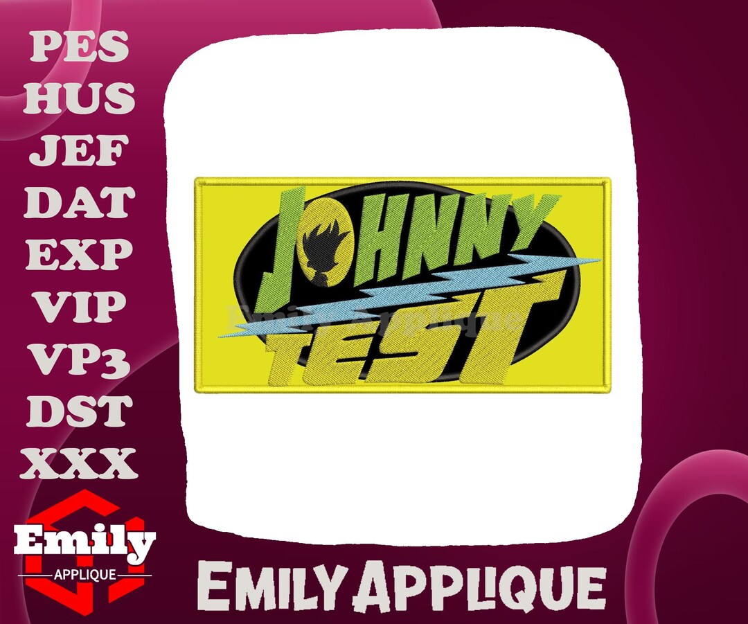 Logo_johnny_test_applique_design 12 Formats - Instant Download - Etsy