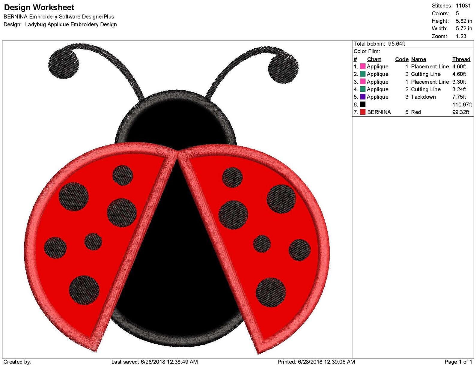 Ladybug Applique Embroidery Design Instant Download | Etsy