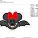 Minnie Mouse Vampire Bat With Bow Applique Embroidery Design - Etsy