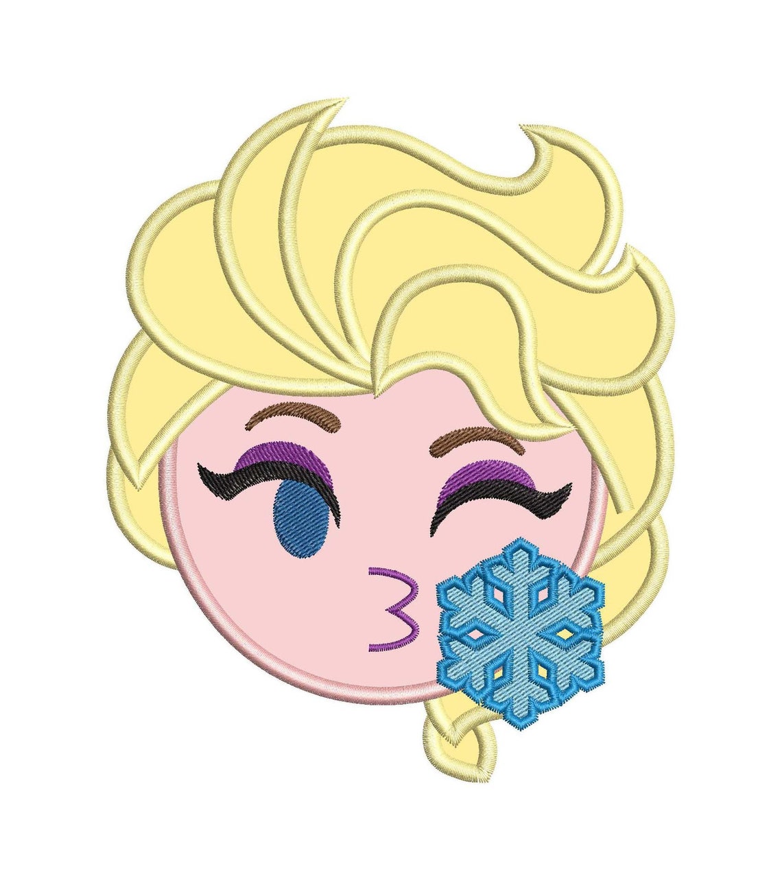 Elsa Emoji Applique Embroidery Design Instant Download | Etsy