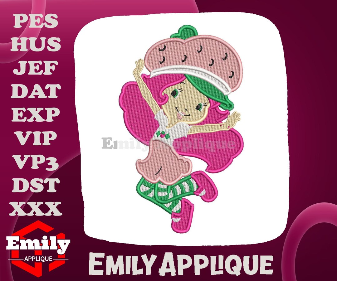 Strawberry_shortcake_fill_embroidery_design_02 12 Formats - Instant ...