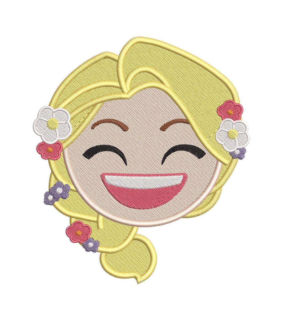 Rapunzel Emoji Fill Embroidery Design - Instant Download 12 Formats ...