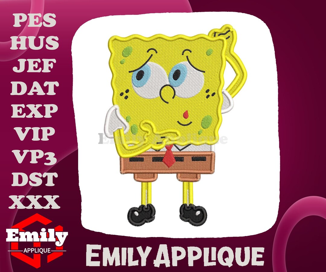 Spongebob_squarepants_fill_embroidery_design_05 12 Formats - Instant ...