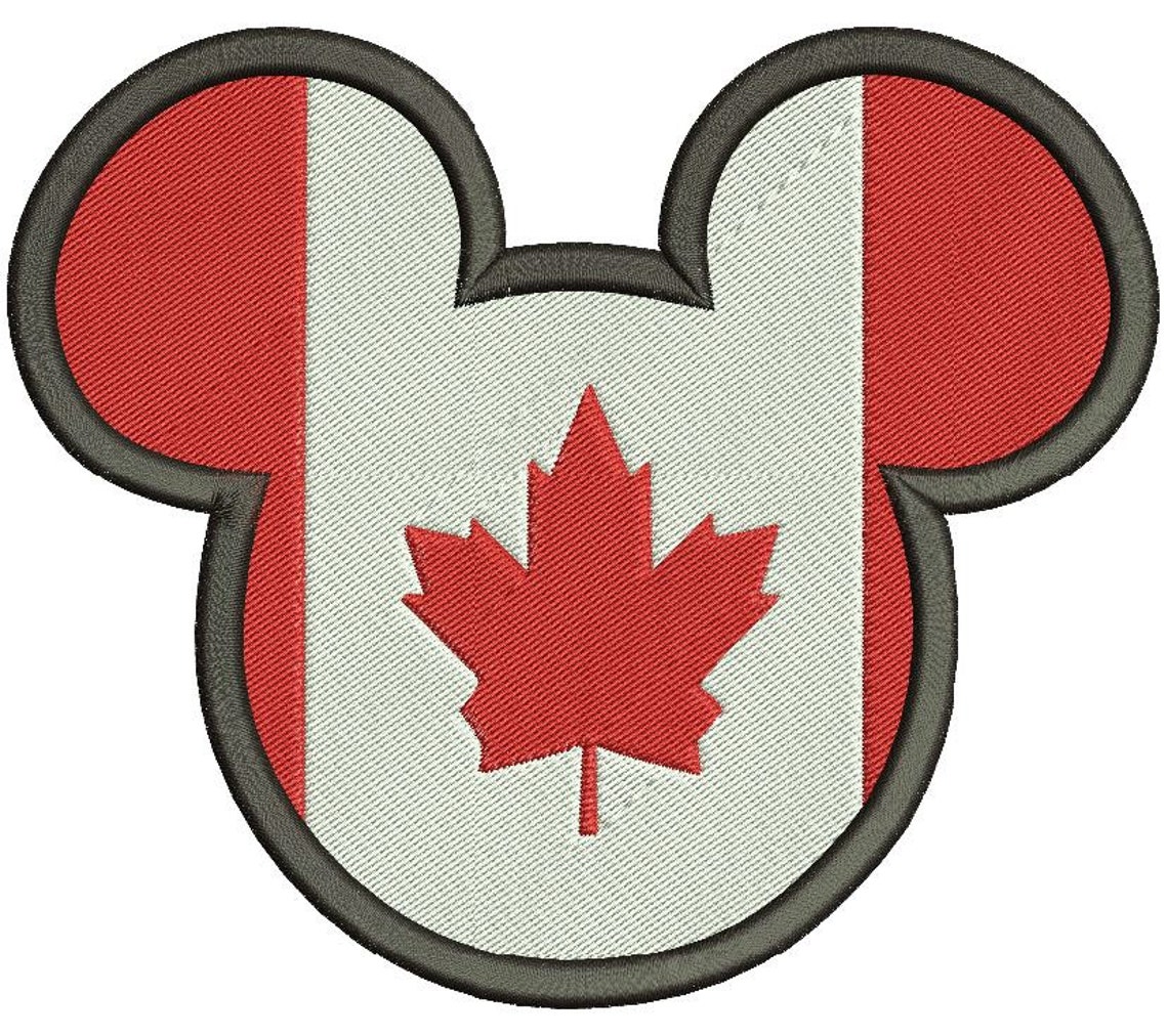 Mickey Mouse Canada Filled Embroidery Design | Etsy