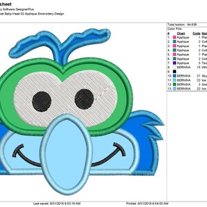 Gonzo Muppet Baby Head 02 Applique Embroidery Design - Instant Download ...