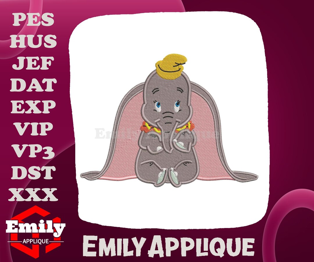 Dumbo_fill_embroidery_design_01 12 Formats - Instant Download - Etsy