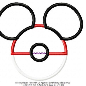 Mickey Mouse Pokemon Go Applique Embroidery Design - Etsy