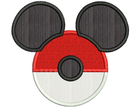 Diseño de Mickey Mouse Pokemon Go Applique del bordado | Etsy