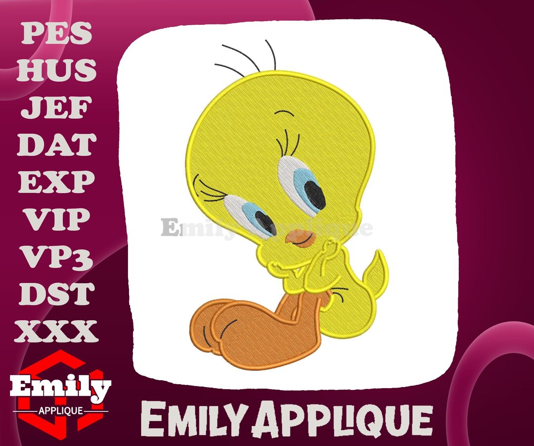 Tweety_fill_embroidery_design_04 12 Formats - Instant Download - Etsy