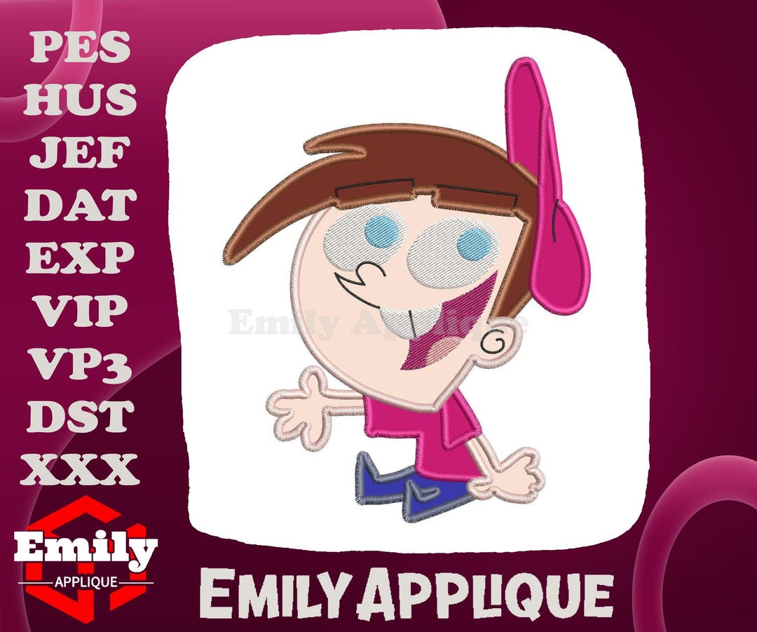 Timmy_turner_fairly_odd_parents_applique_design_02 12 Formats - Instant ...