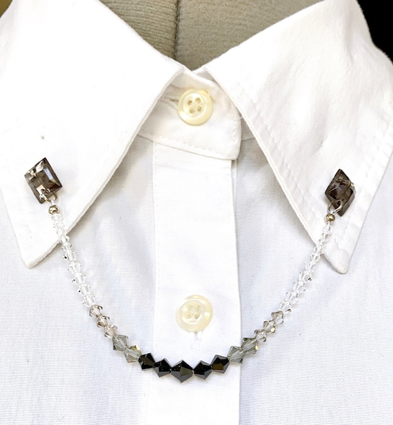 Midnight Green Collar Chain Clips Swarovski Crystal Collar | Etsy