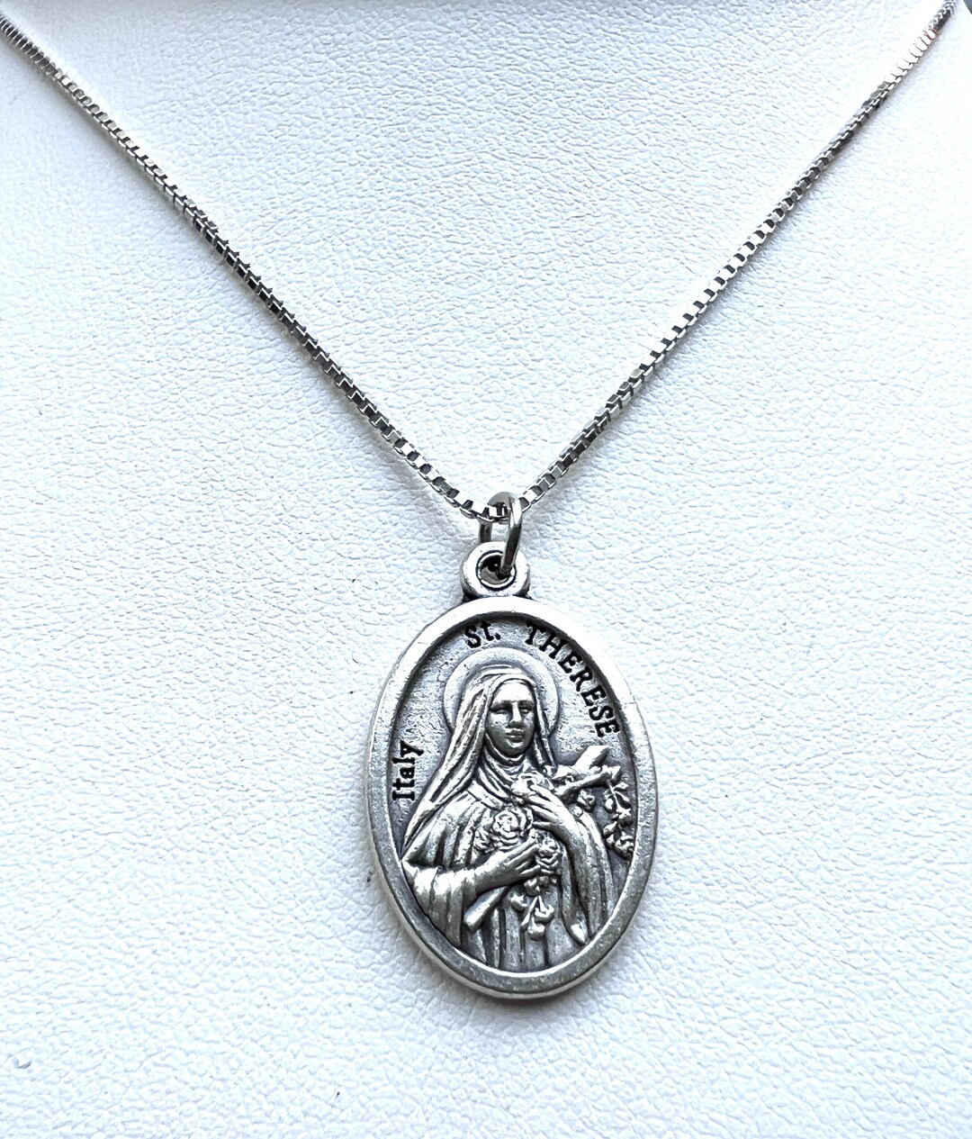 St. Therese & Sterling Silver Chain Necklace: the Little Flower, Known ...