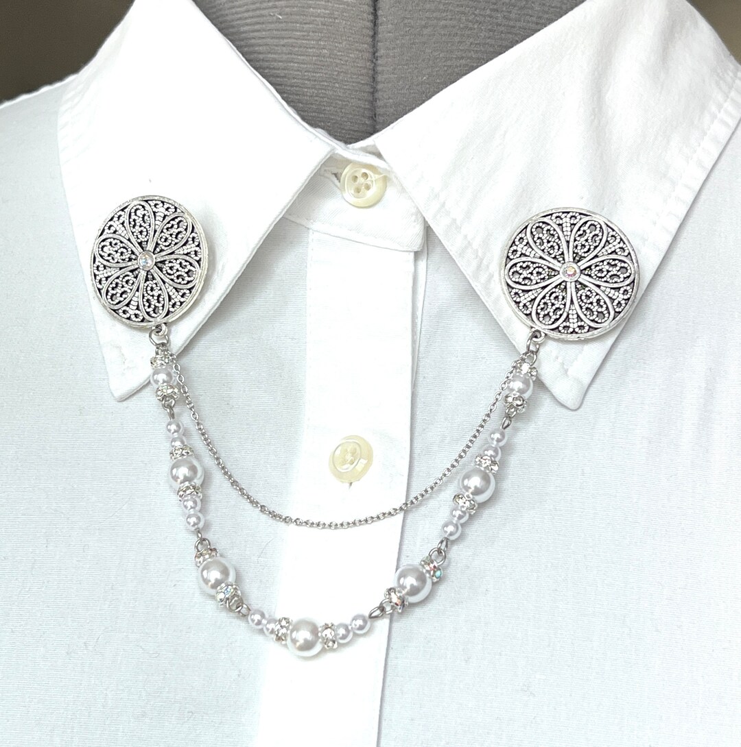 Peal Crystal Elegant Classic Scrollwork Collar Chain – Peal Collar ...