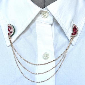 Maple Leaf Collar Chain Dark Red Maple Leaf Collar Pin Plant Lapel Pin ...