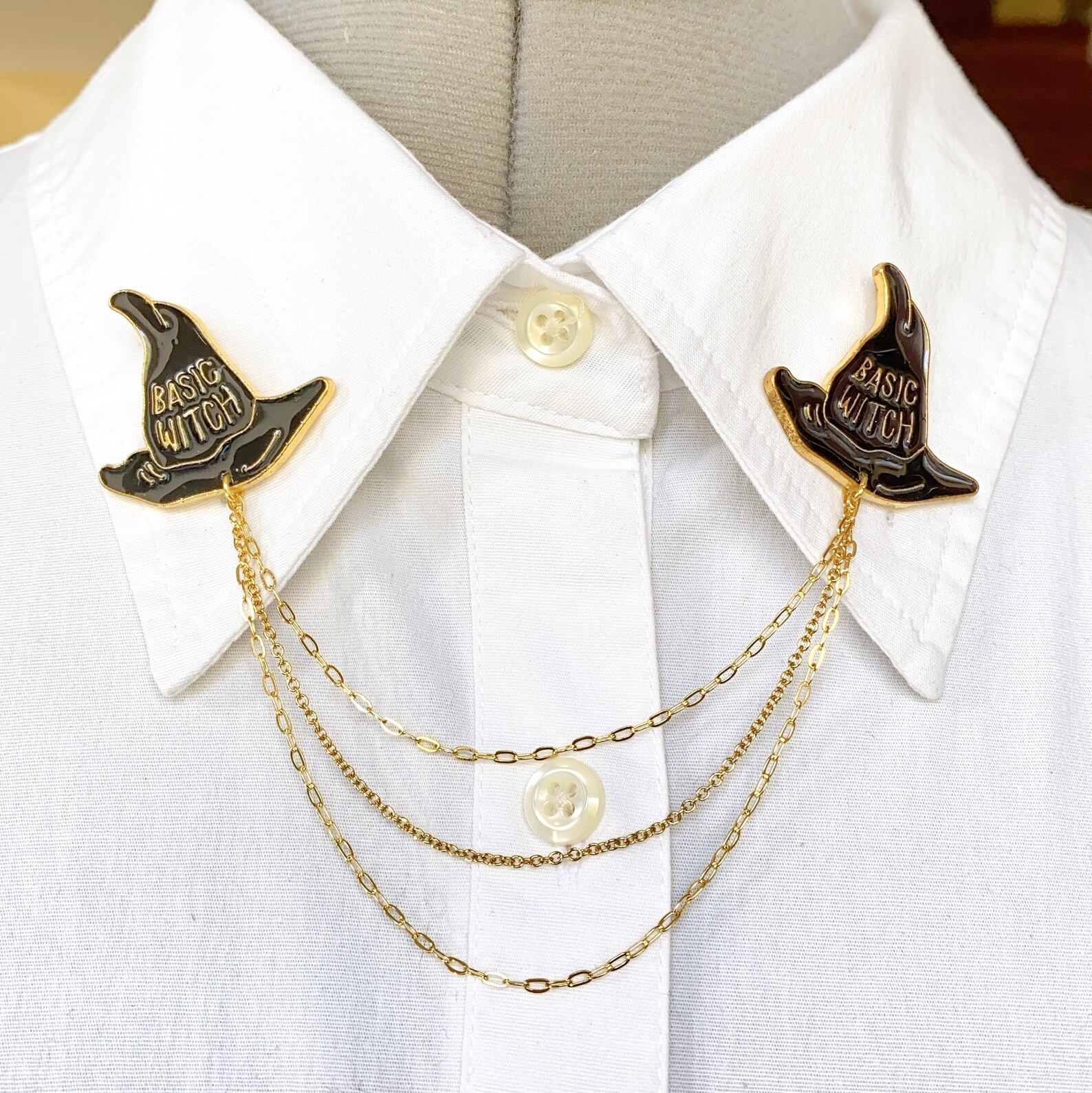 Basic Witch Collar Chain – Witch Beginner Symbol Collar Chain – Witch ...