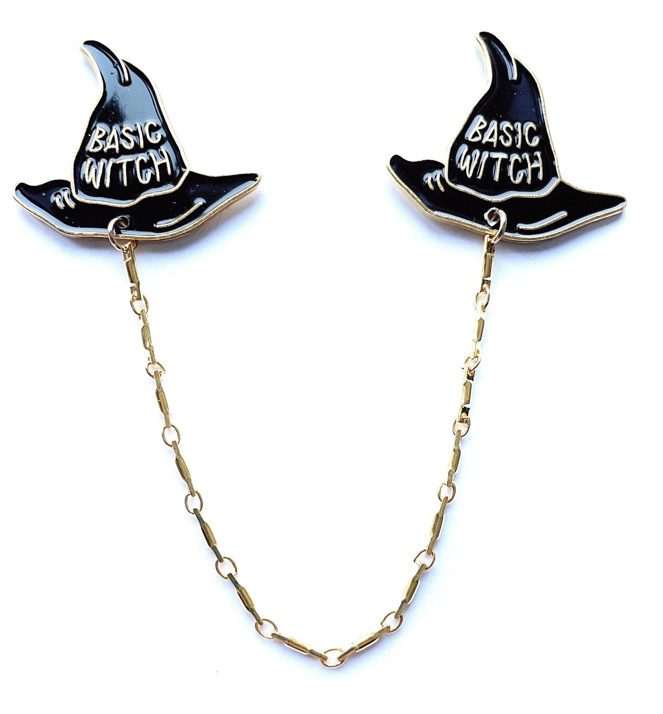 Magic Witch Hats Collar Chain Basic Witch Collar Pin Witch Hats Lapel ...