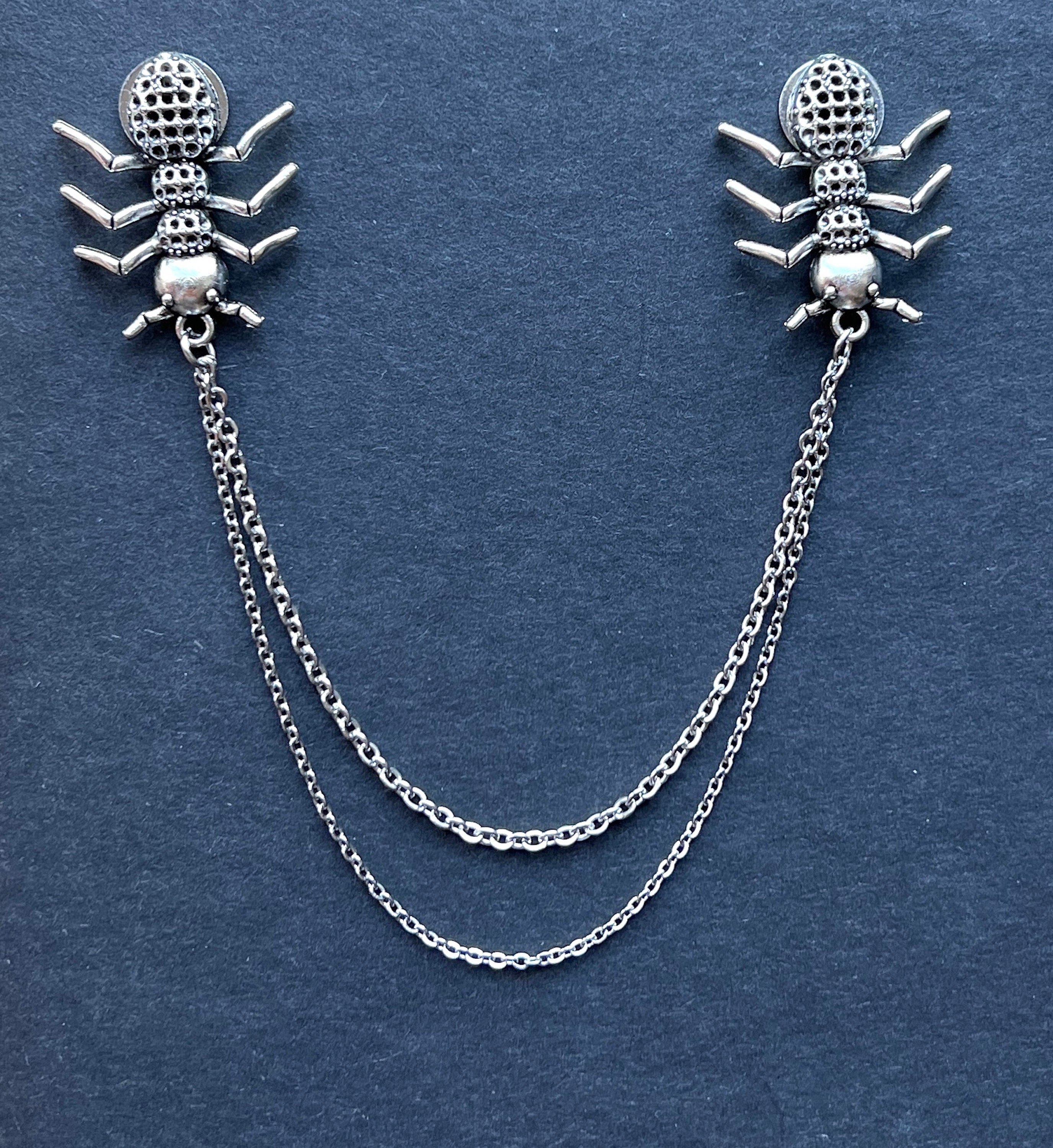 Silver Ants Collar Chain – Nature Insect Collar Pin – Ant Insects Lapel ...