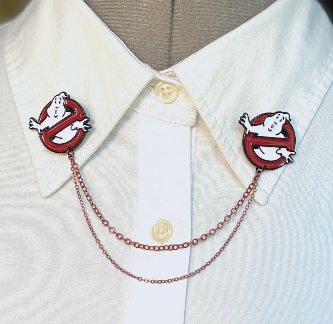 Ghostbuster Collar Chain No Ghost Collar Pin Ghost Catcher Lapel Pin ...