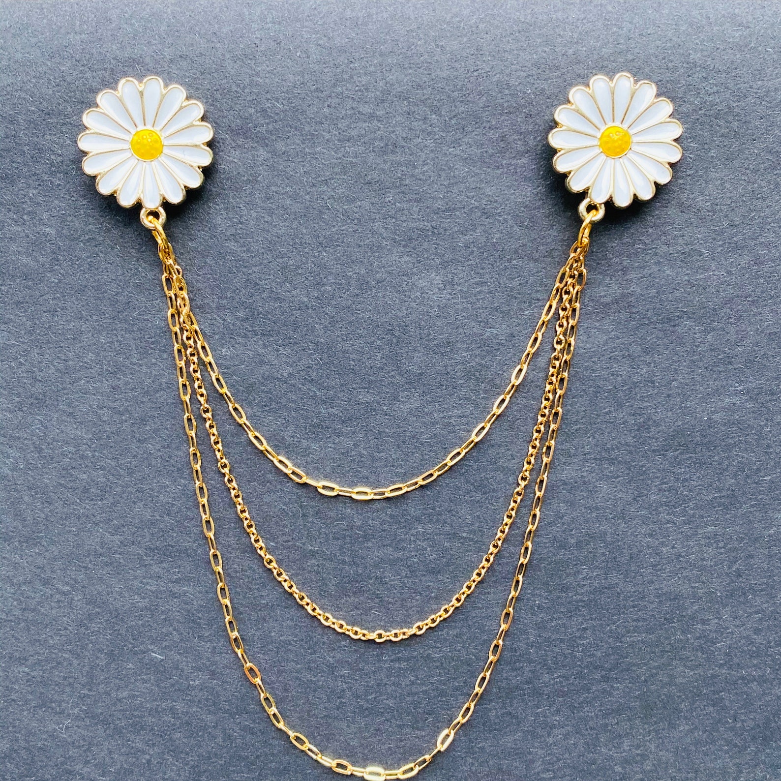 Enamel Chrysanthemum Collar Chain Collar Clips Collar Pin | Etsy