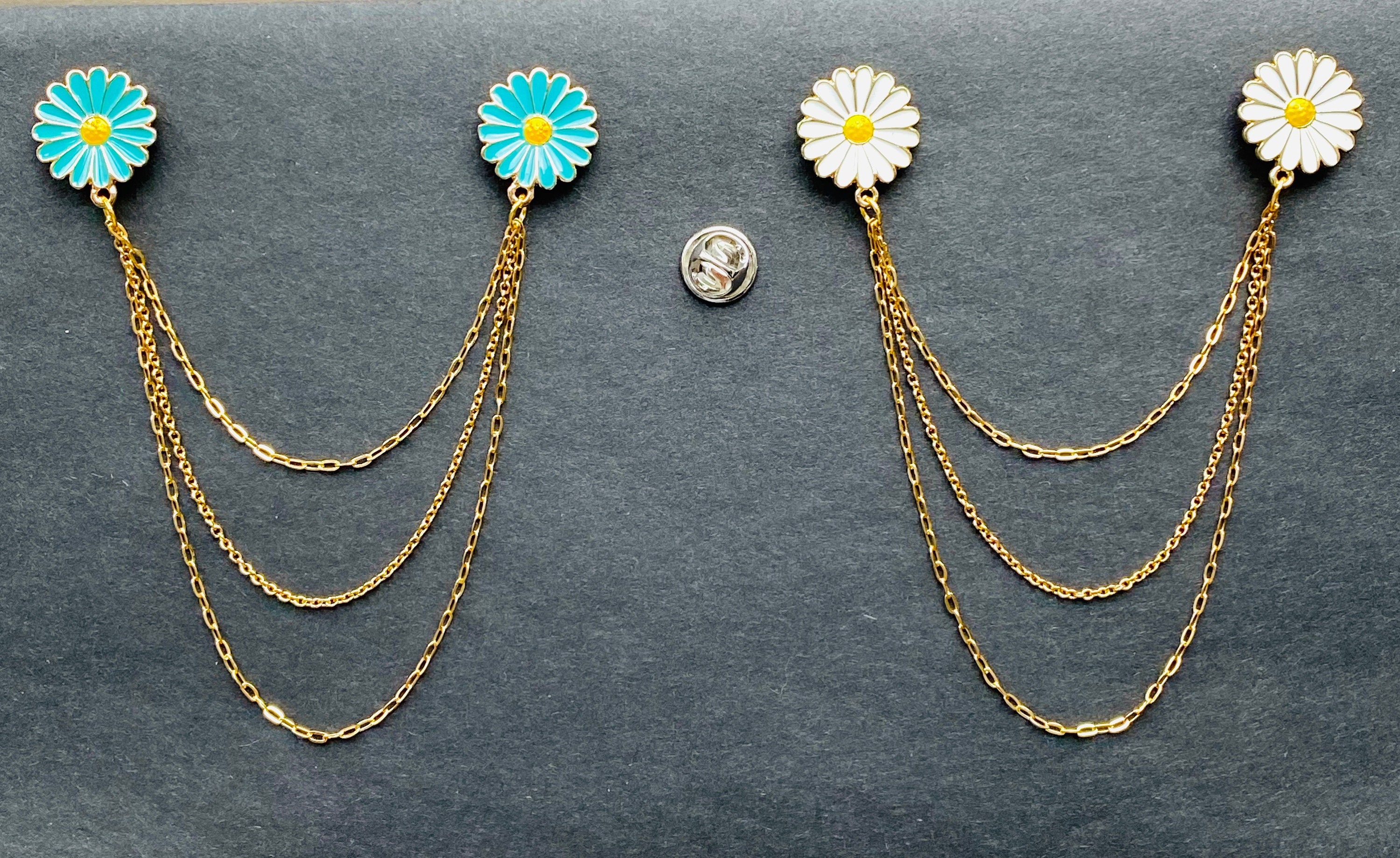 Enamel Chrysanthemum Collar Chain Collar Clips Collar Pin - Etsy
