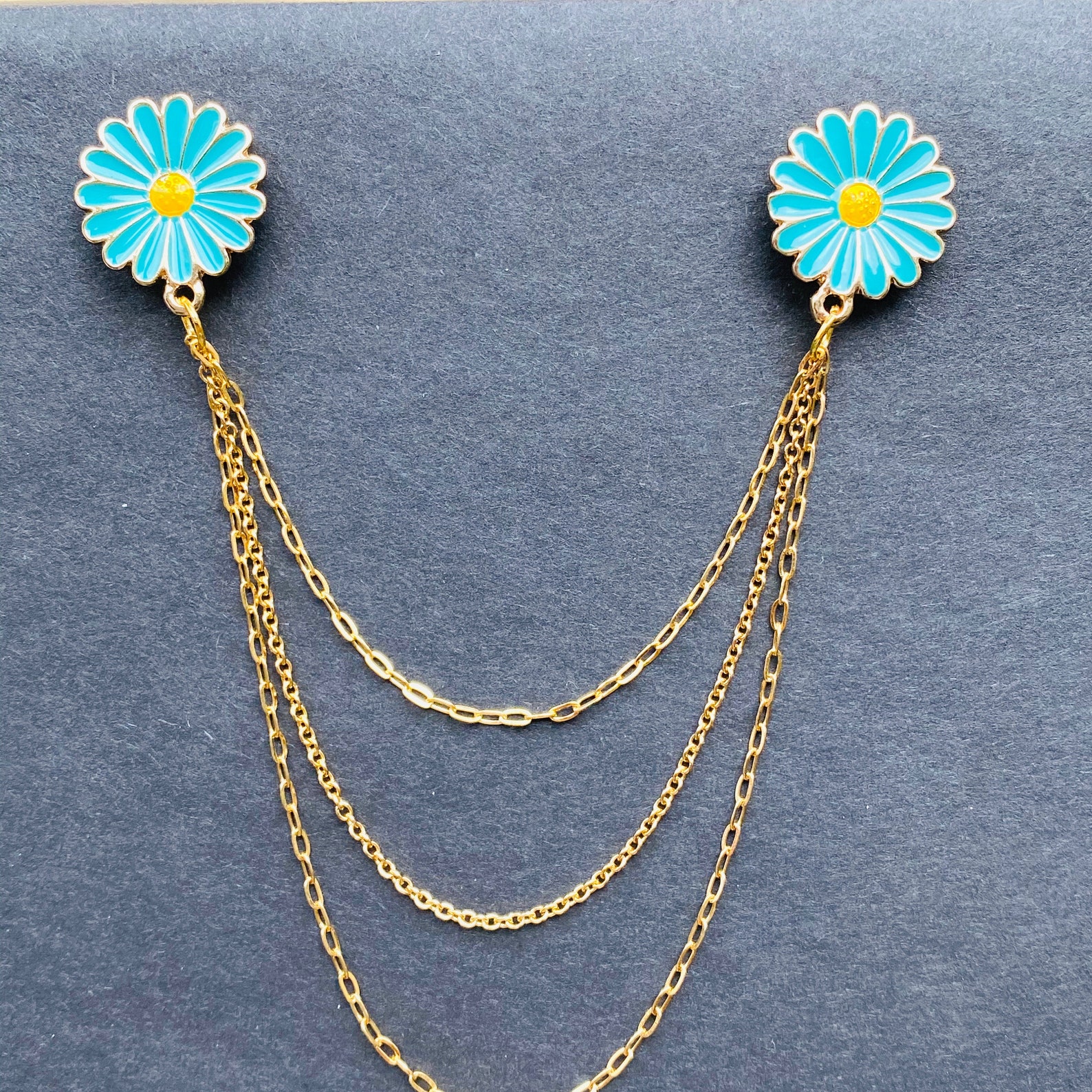 Enamel Chrysanthemum Collar Chain Collar Clips Collar Pin - Etsy