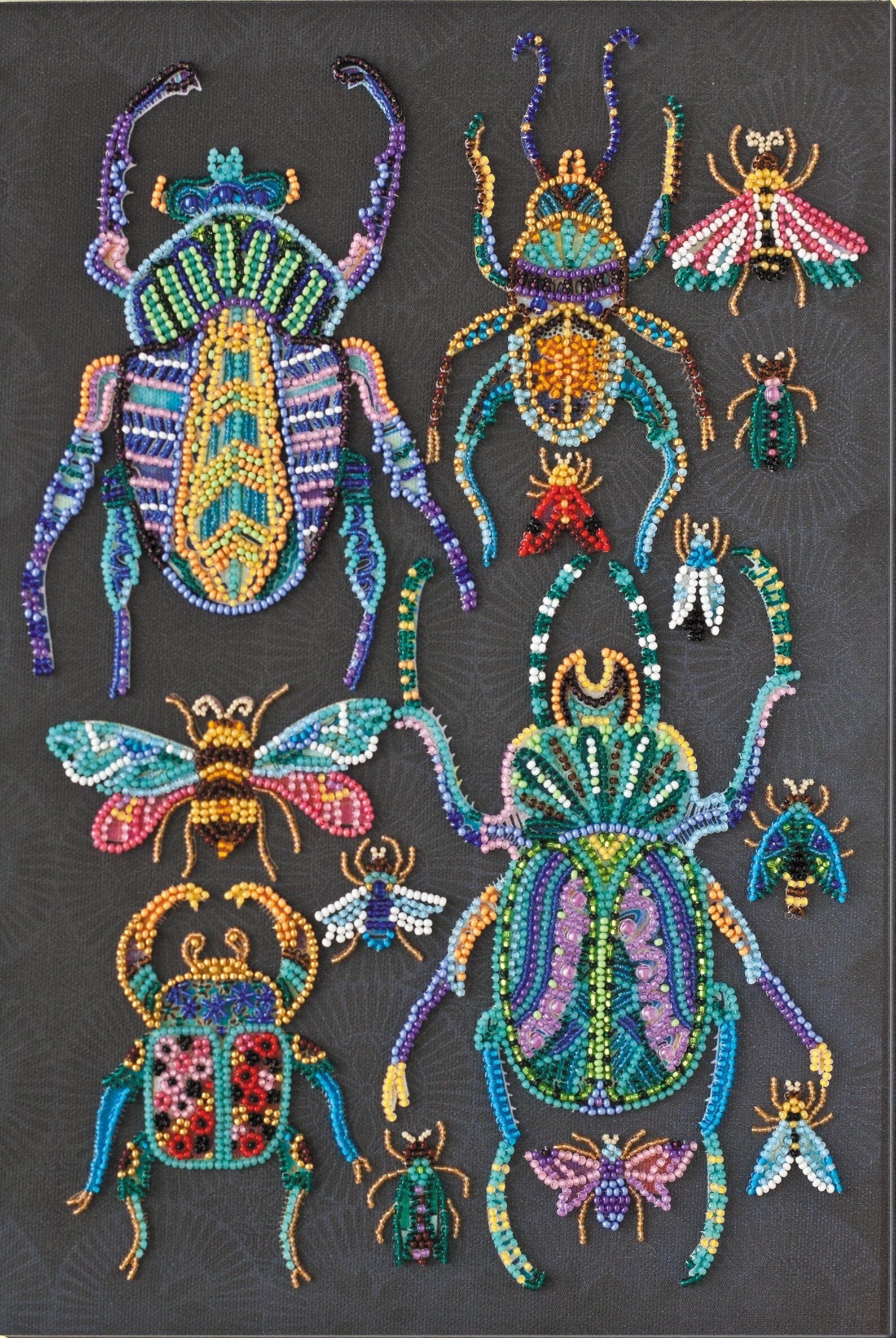 Сolorful Insects Wall Art Beaded Artwork, Hand Embroidered, Completed ...