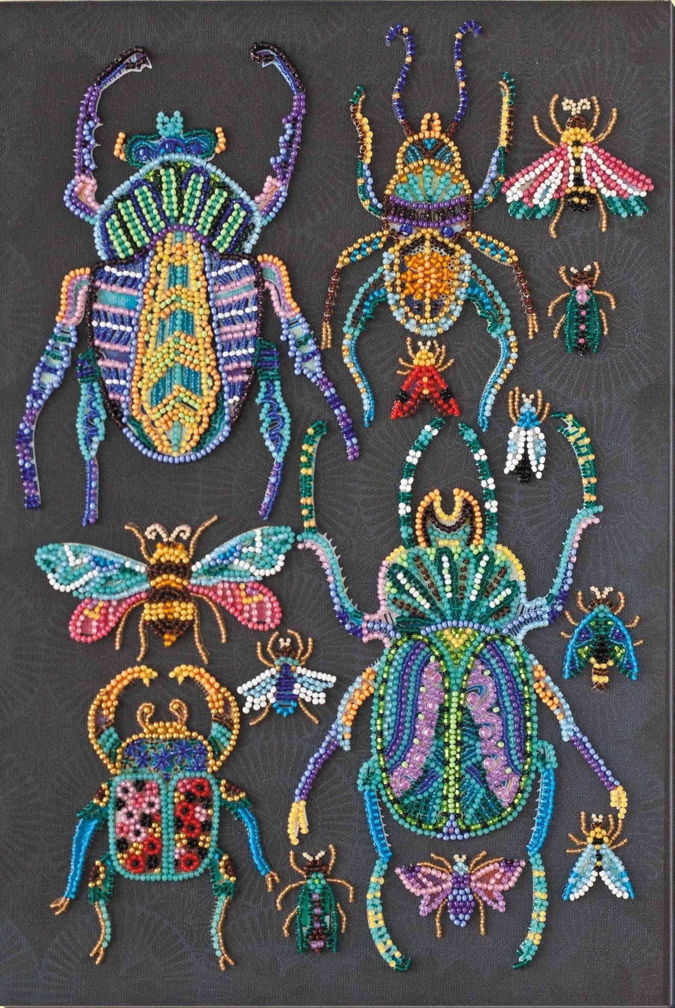 Сolorful Insects Wall Art Beaded Artwork, Hand Embroidered, Completed ...