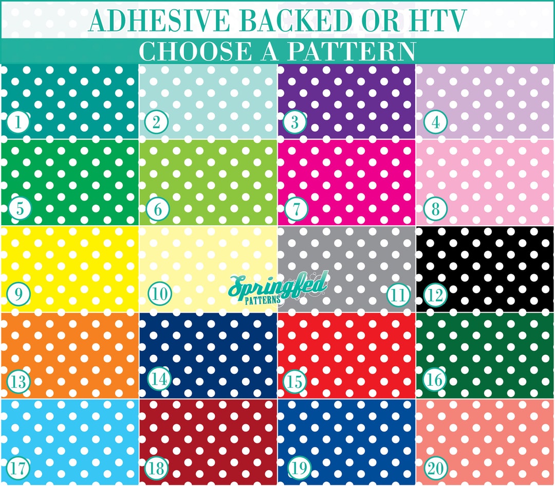 Medium Polka Dots Pattern 1 Basic Colors YOUR CHOICE Adhesive - Etsy