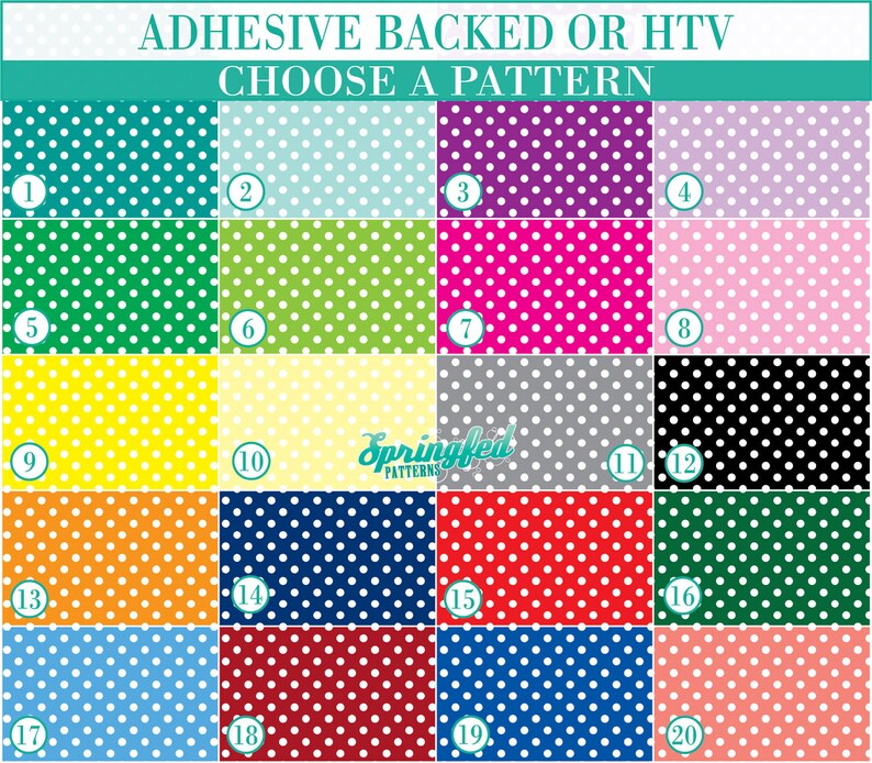 Mini Polka Dots Pattern 1 Basic Colors YOUR CHOICE Adhesive - Etsy