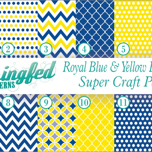 Blue Yellow Chevron - Etsy