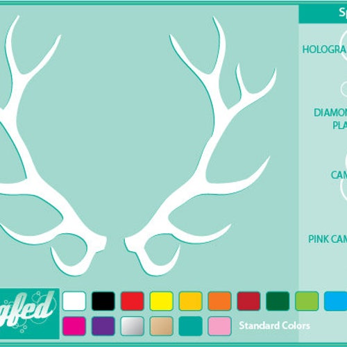 Deer Antlers Decal Hunting Decal Deer Antler Sticker Car | Etsy