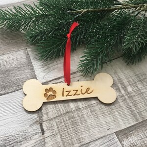 Personalised Dog Bone Christmas Ornament, Wooden Christmas Tree ...
