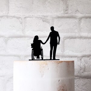 Wheelchair Silhouette Wedding Cake Topper Acrylic Decoration - Etsy UK