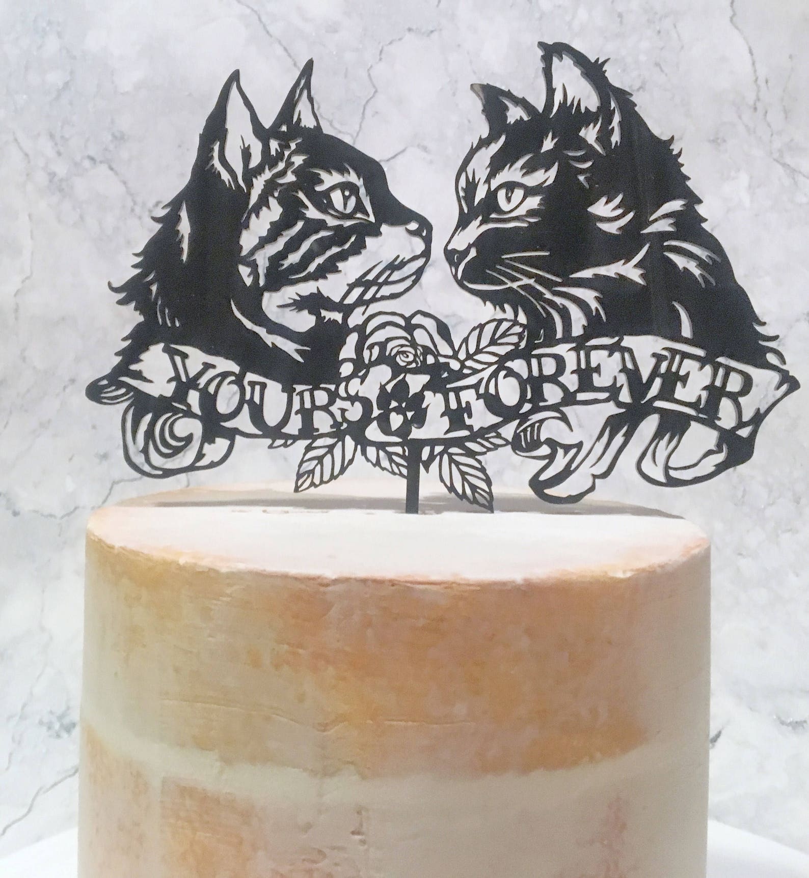 Cat Cake Topper Cake Topper With Cats Wedding Cake Topper | Etsy