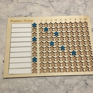 10 X 10 Board Game Challenge Tracker Plaque With Meeples - Etsy