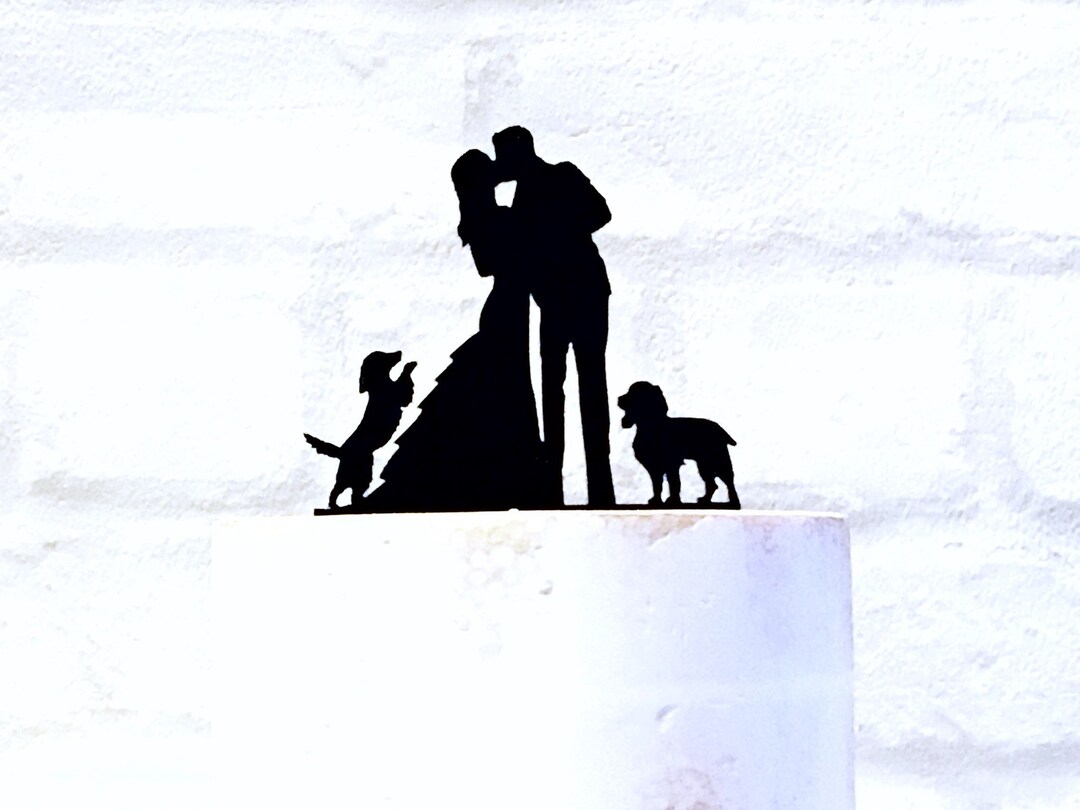 Cocker Spaniel Wedding Cake Topper: Bride, Groom & Two Dogs - Etsy