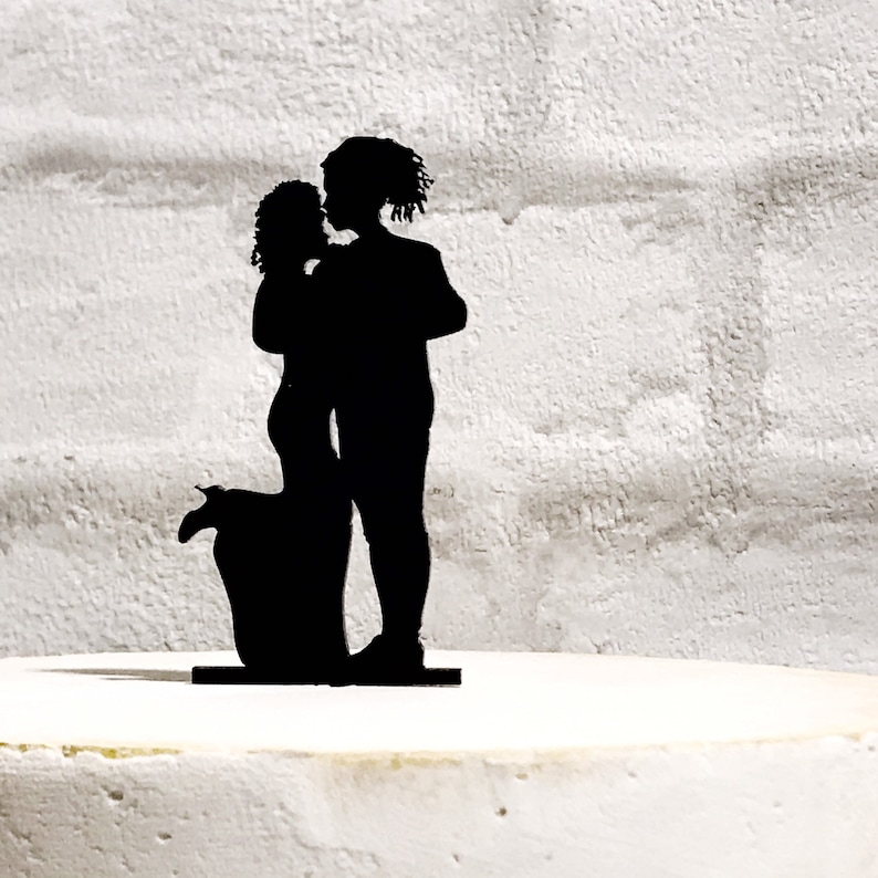 Black Couple Wedding Cake Topper, Bride and Groom With Dreadlocks ...