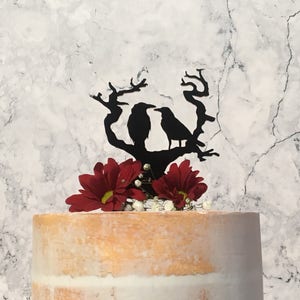 Raven Cake Topper, Gothic Wedding Cake Decor, Nevermore Cake Topper ...