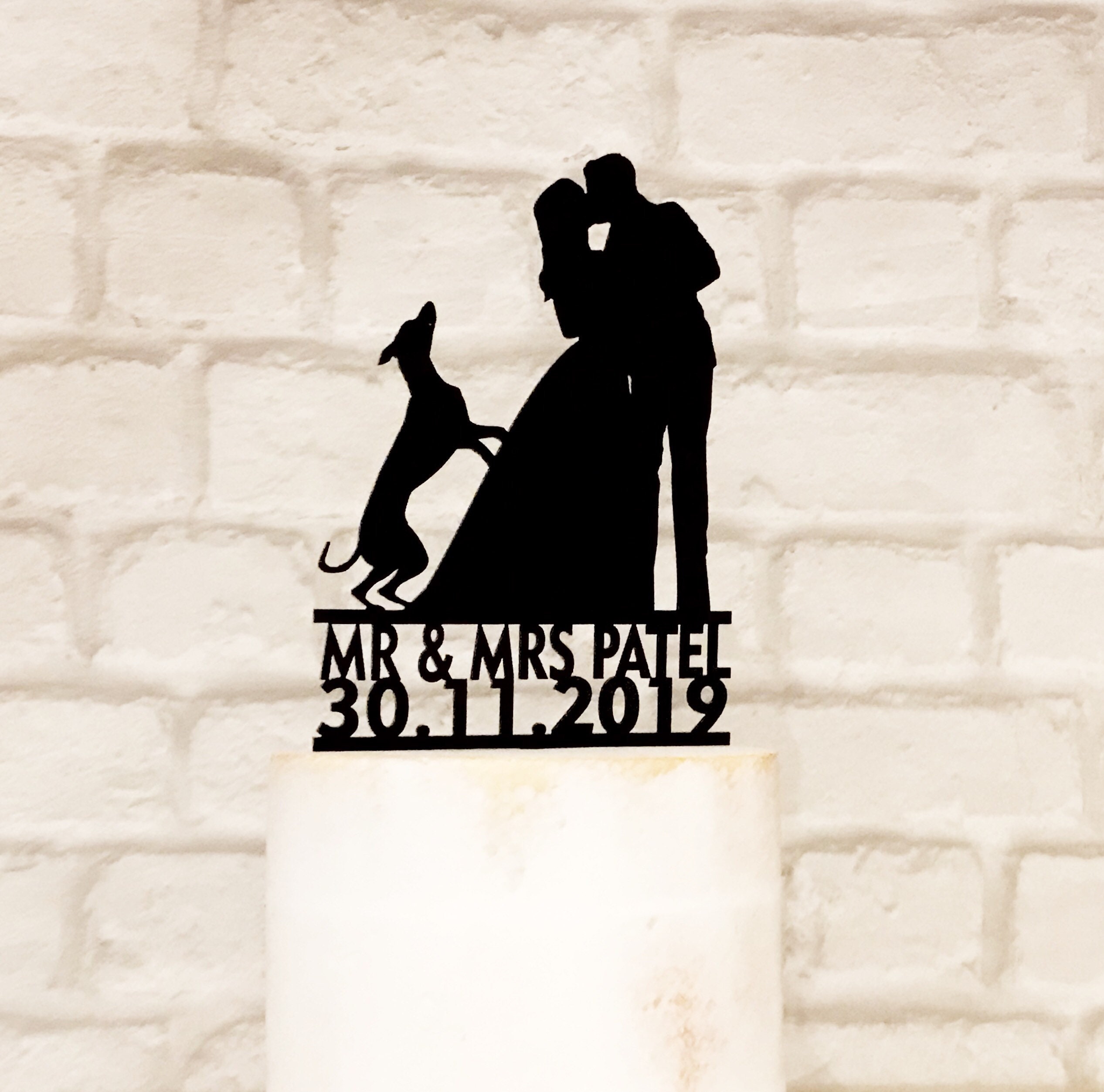 Greyhound Wedding Cake Topper Acrylic Silhouette Decoration - Etsy