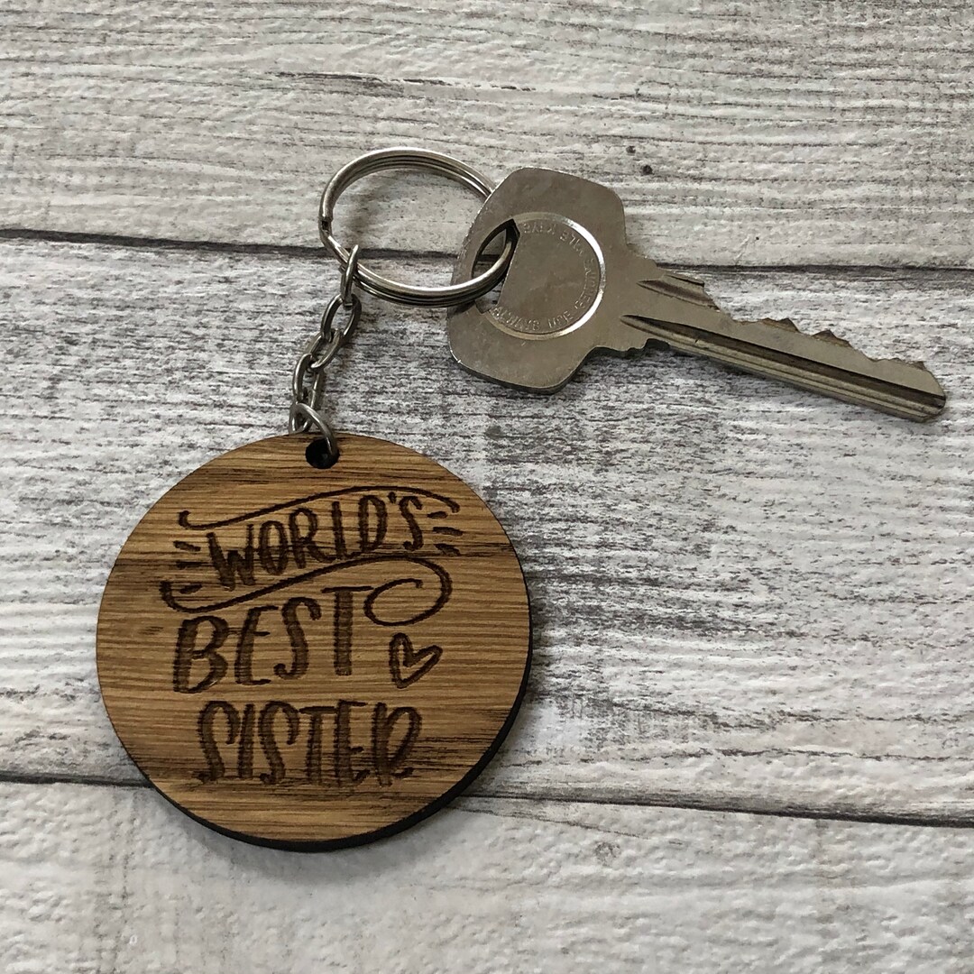 Best Sister Keyring Oak Veneer Letterbox Gift - Etsy