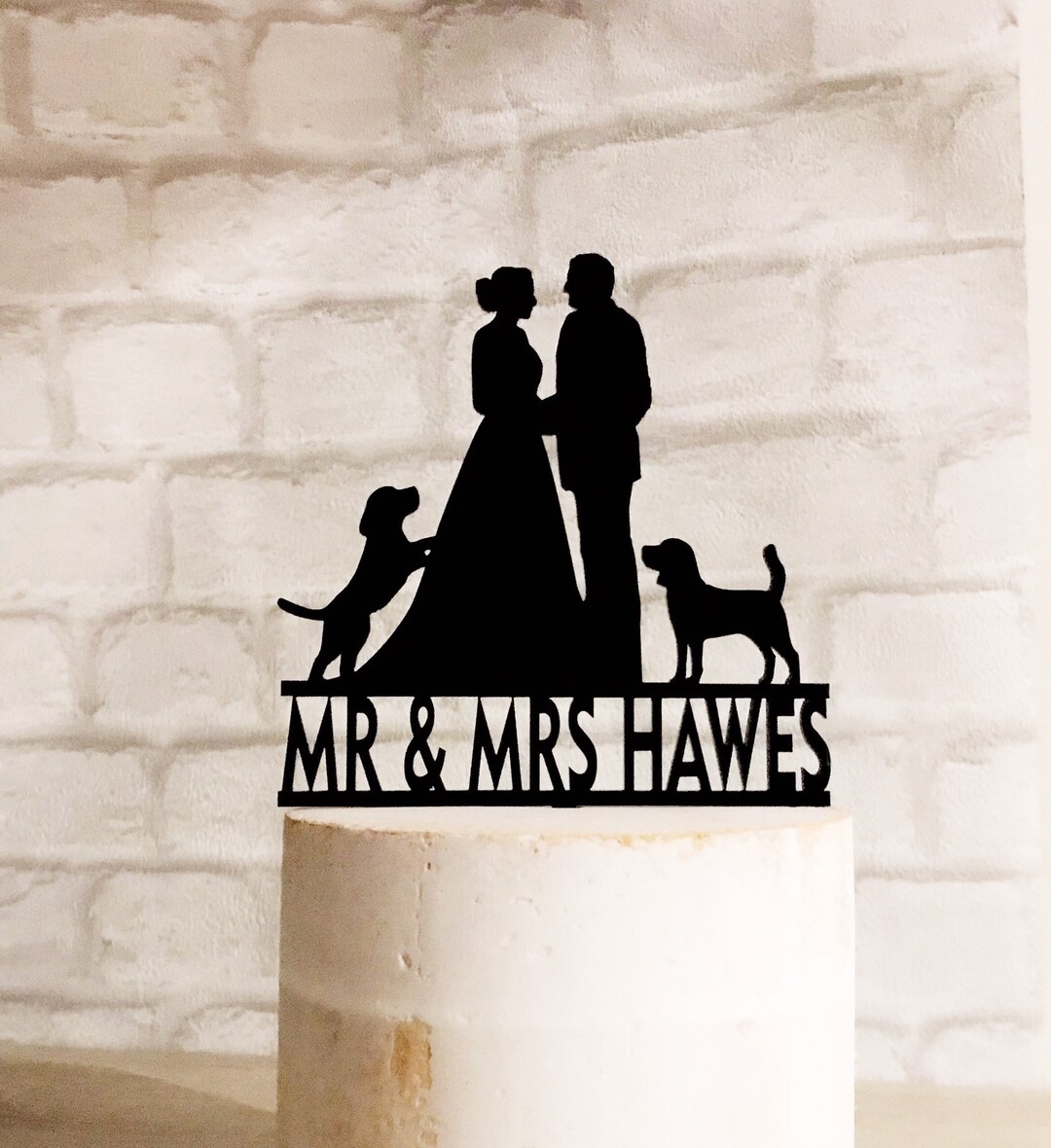 Two Beagles Wedding Cake Topper - Etsy