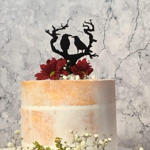 Raven Cake Topper, Gothic Wedding Cake Decor, Nevermore Cake Topper ...