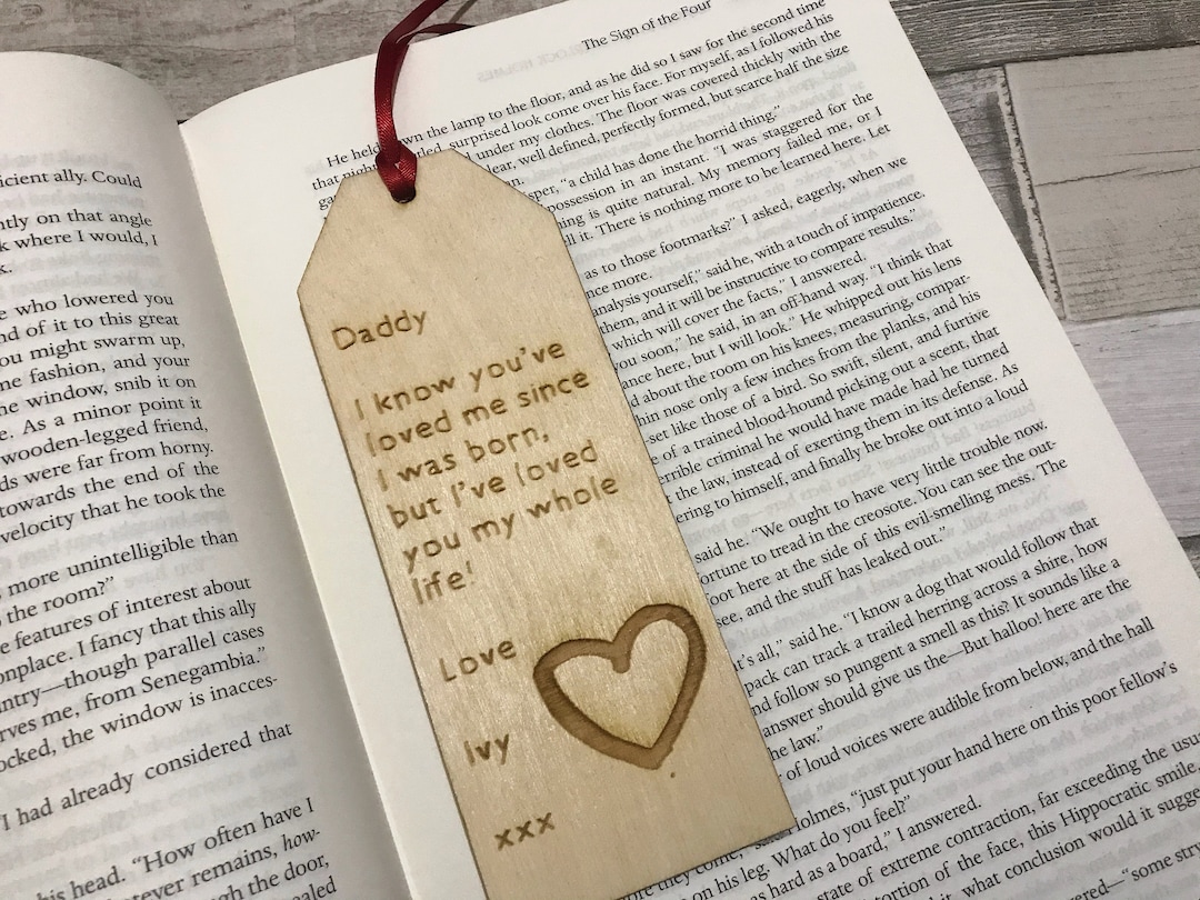 Personalised Wooden Bookmark, Letterbox Gift, Father's Day Ideas, Gift ...